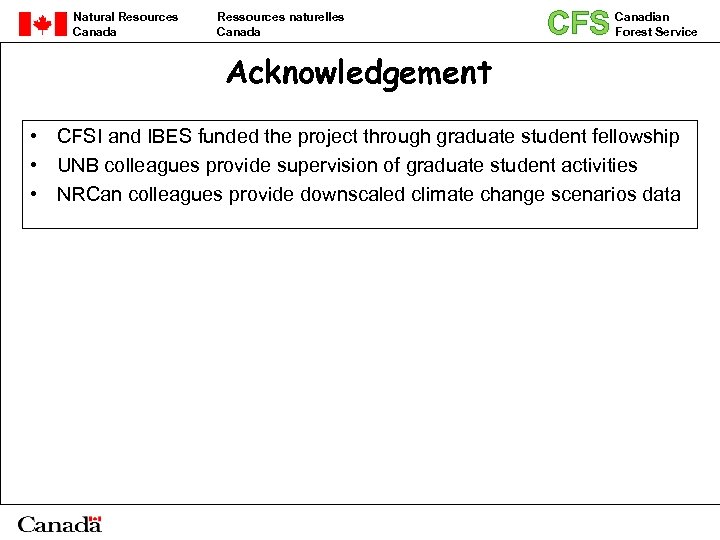 Natural Resources Canada Ressources naturelles Canada CFS Canadian