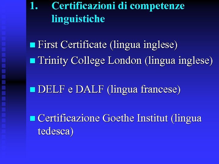 LICEO SCIENTIFICO A RIGHI LABORATORIO LINGUISTICO Da