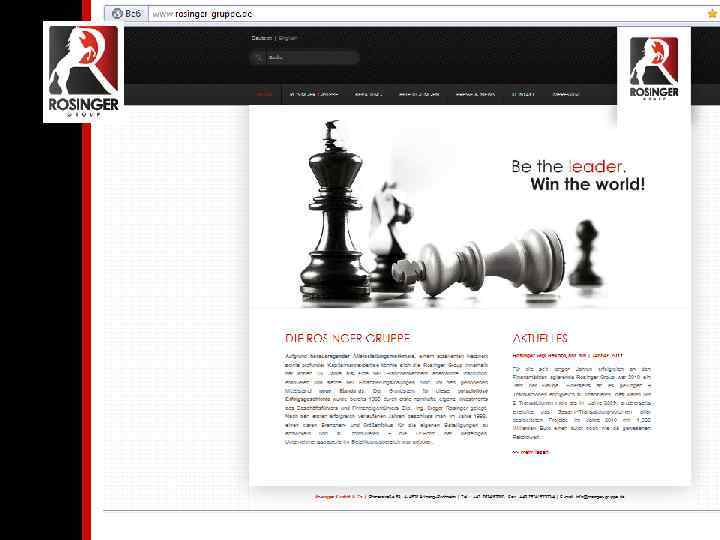 Rosinger Group Традиции и современность Будь лидером Выйграй