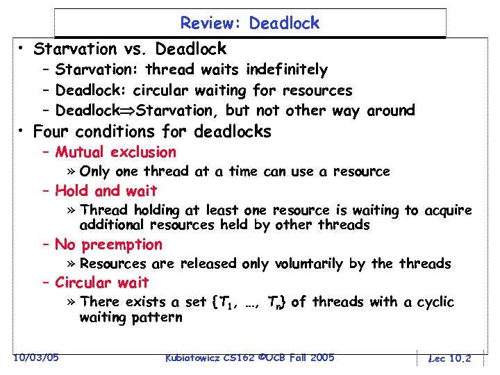 CS 162 Operating Systems and Systems Programming Lecture