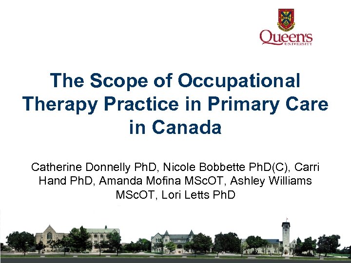 The Scope of Occupational Therapy Practice in Primary