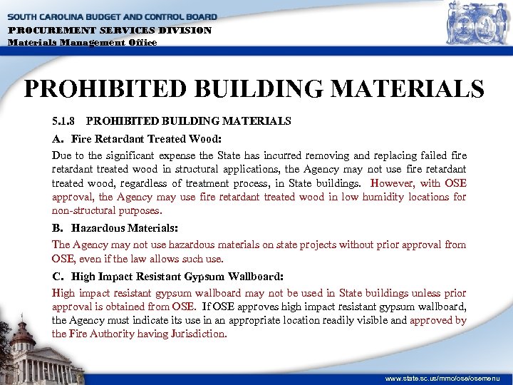 PROCUREMENT SERVICES DIVISION Materials Management Office AGENCY ...