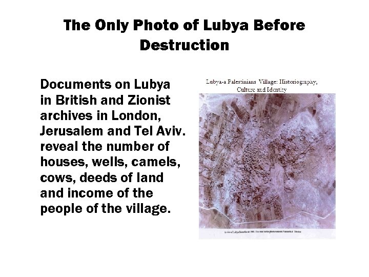 Lubya Lubya before destruction Memory of