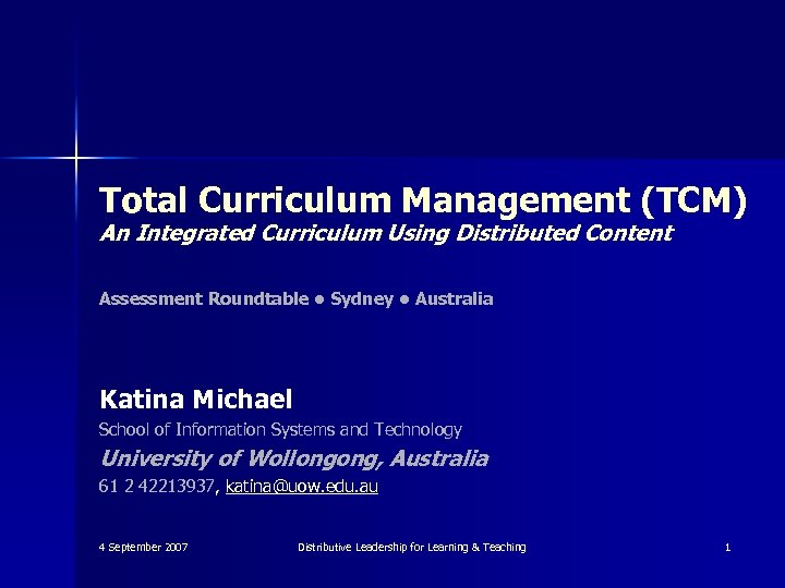 Total Curriculum Management TCM An Integrated Curriculum Using