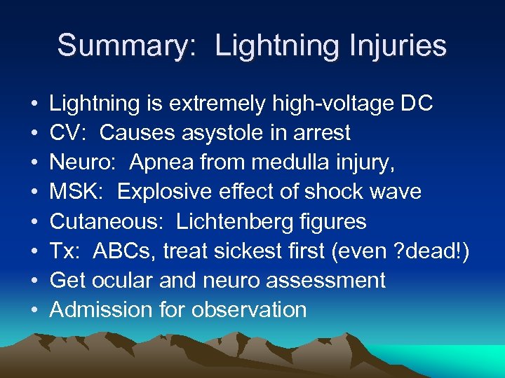 Electrical Lightning Injuries Carly Thompson EM-Resident April
