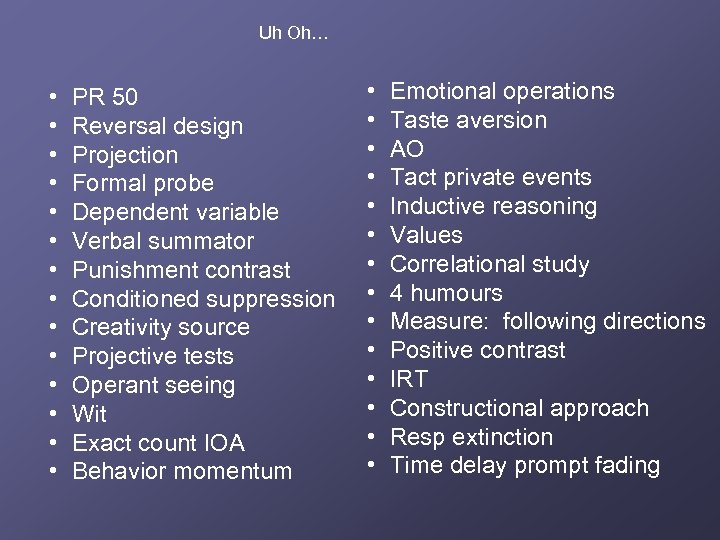 Conditioning novel block design construction Conditioning Novel
