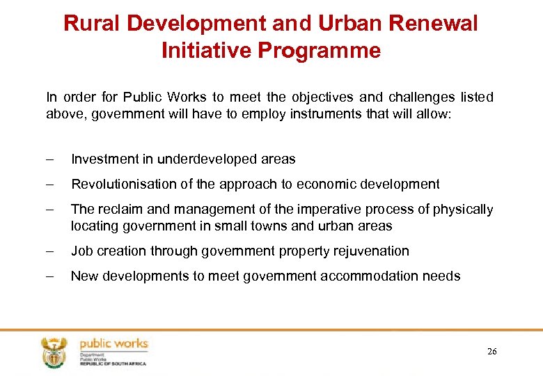 Briefing to Public Works Portfolio Committee Inner City