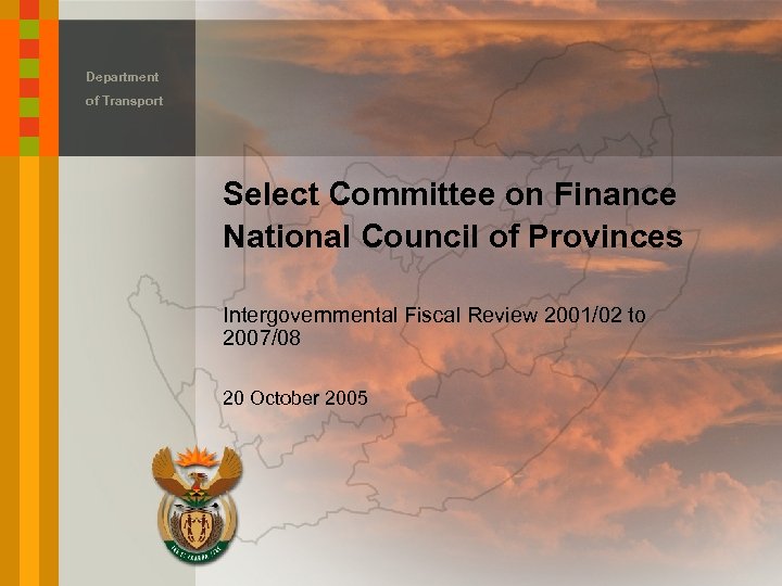 Department of Transport Select Committee on Finance National