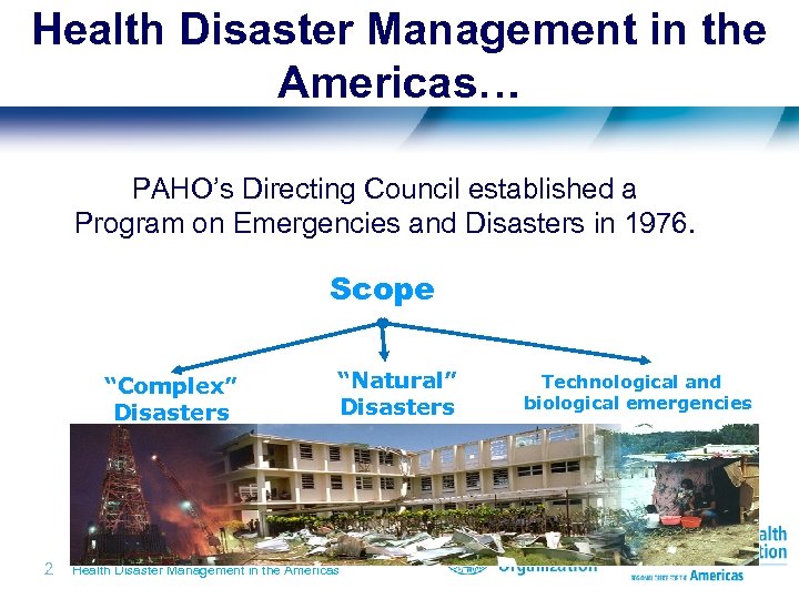 Health Disaster Management in the Americas