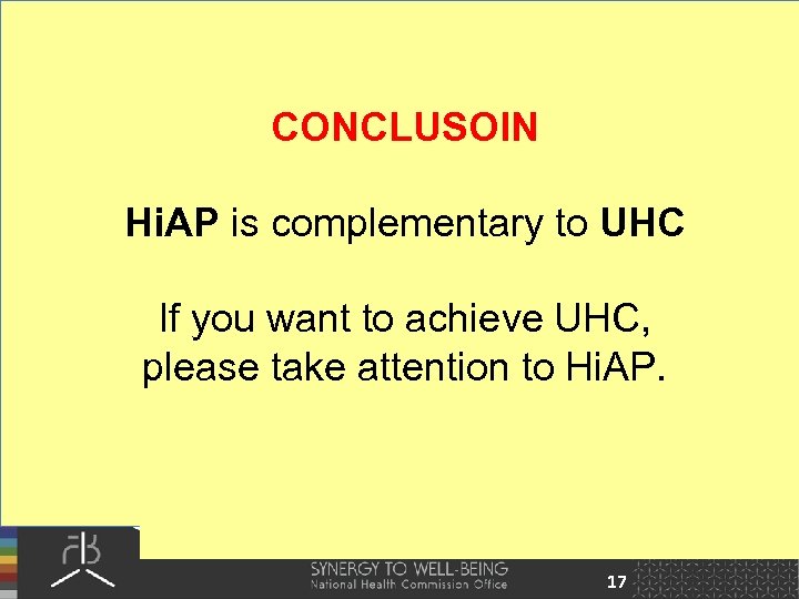UHC in support by Hi AP Thailand s Experience
