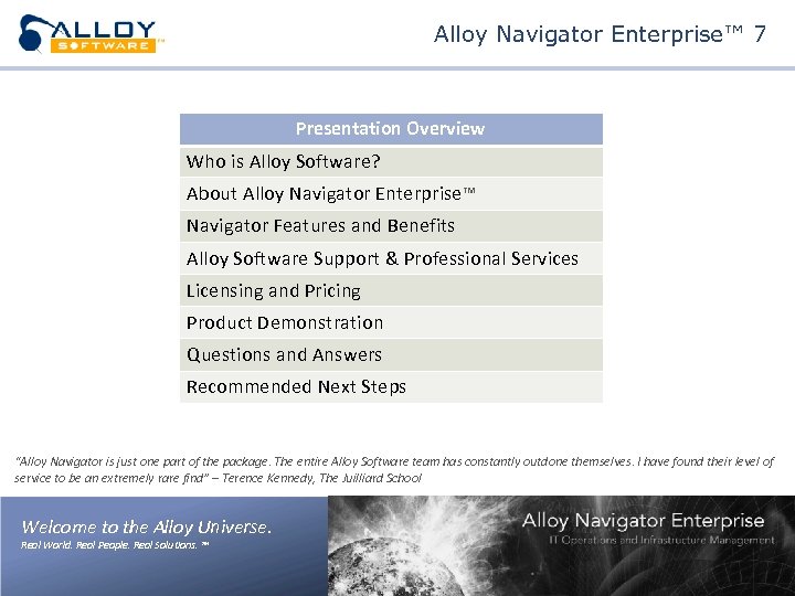 Alloy Navigator Enterprise 7 Service Desk IT