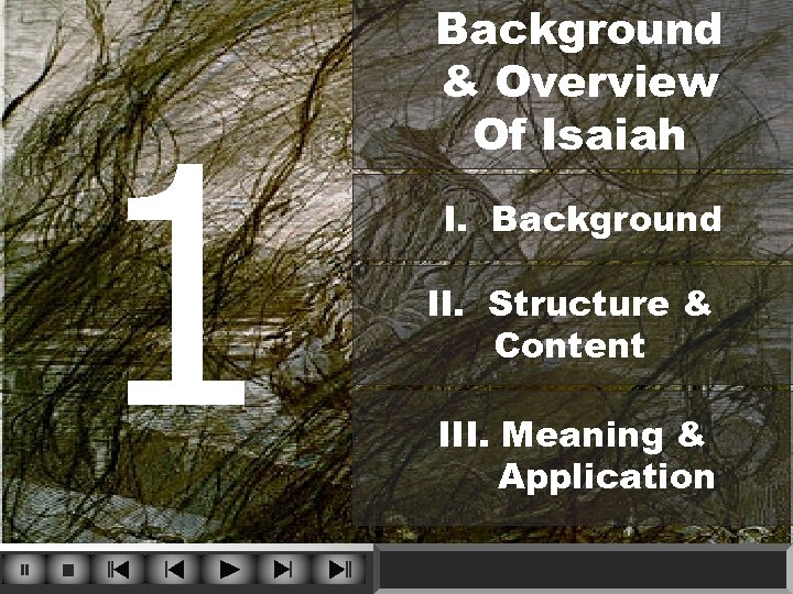 The Book of Isaiah 1 Background