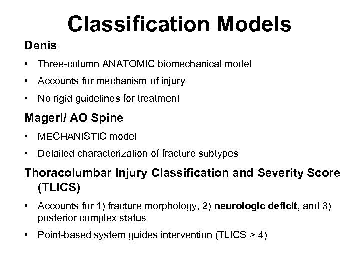 Thoracolumbar Fractures Classification Models Fracture Management Case ...