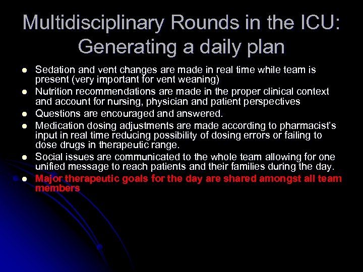 Improving Outcomes in the ICU Experience at Exeter