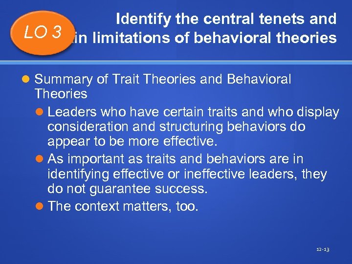 Organizational Behavior Leadership 12 -1 Learning Objectives