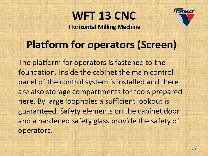 WFT 13 CNC Horizontal Milling Machine Presentation machine