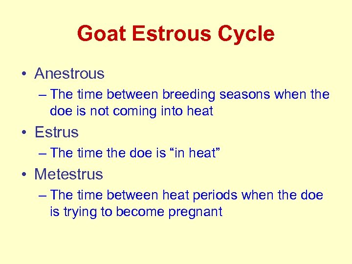 Meat Goat Reproduction Dave Sparks D V M