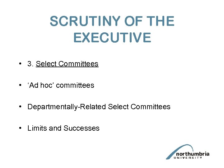 SCRUTINY OF THE EXECUTIVE Introduction and Scope