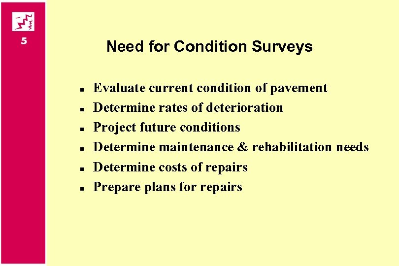 Lecture 4 PAVEMENT CONDITION SURVEYS Instructional Objectives