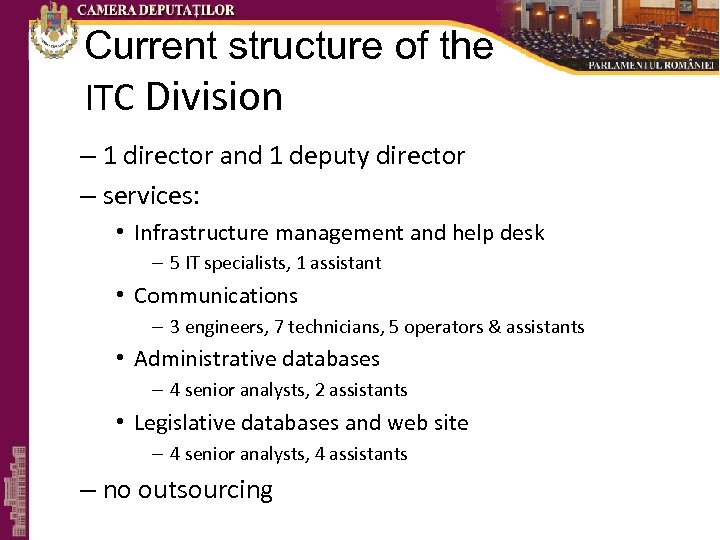 Evolution of ICT in the Chamber of Deputies