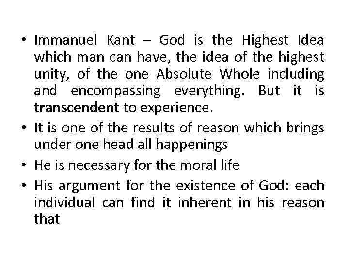 What we know about God