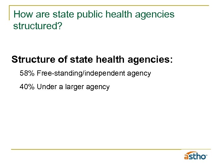 State Public Health A Summary of National Survey
