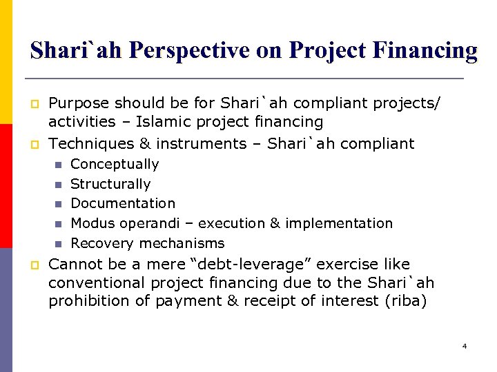 ISLAMIC PROJECT FINANCING Assoc Prof Dr Engku Rabiah