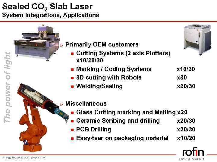 The power of light ROFIN SC Series Diffusion-cooled