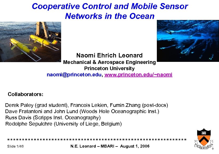 Cooperative Control and Mobile Sensor Networks in the