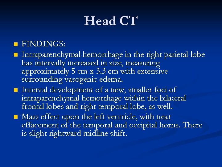 Acute Leukemia and Intracerebral Hemorrhage Tanya Wildes April