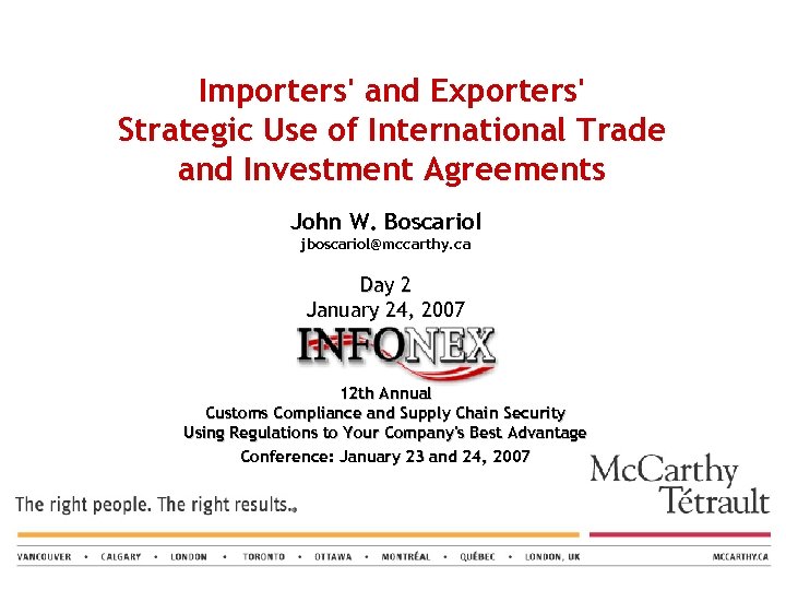 Importers and Exporters Strategic Use of International Trade