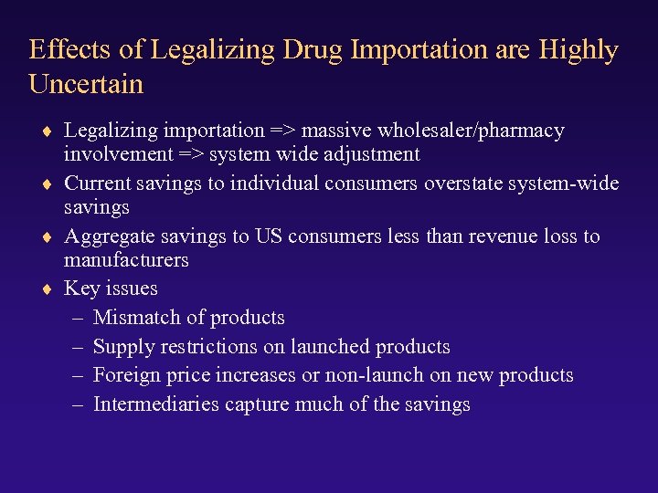 Drug Importation in the US Lose-Lose for US