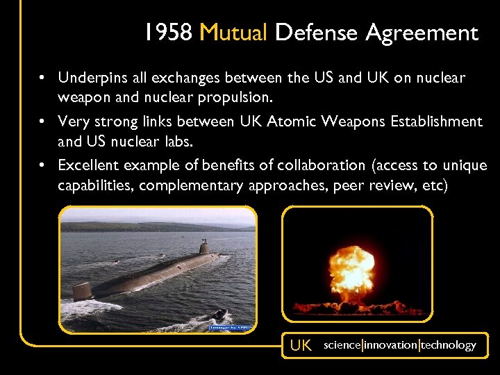 International Technology Cooperation Adrian Baguley Defence Science and