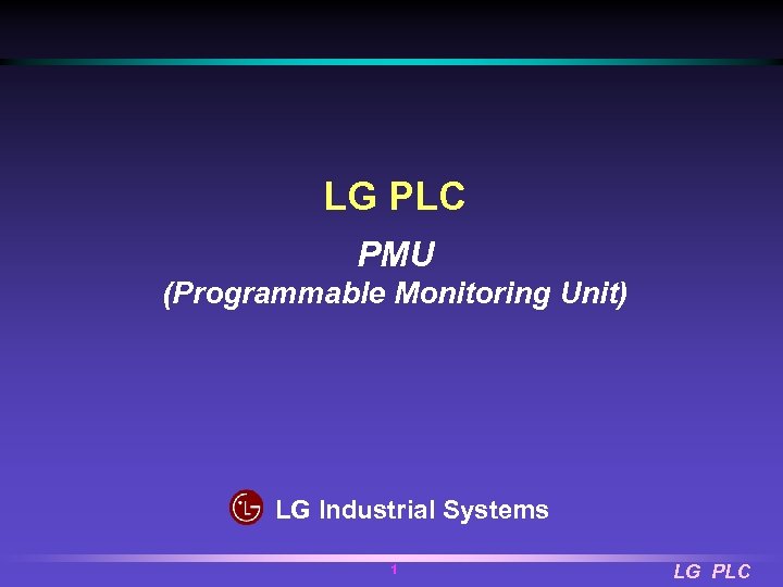 LG PLC PMU Programmable Monitoring Unit LG Industrial