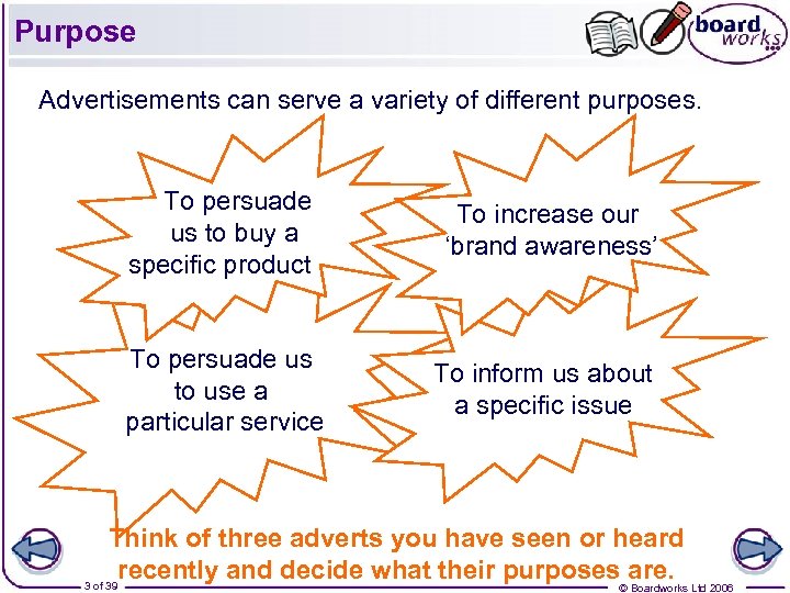 Analysing Adverts These icons indicate that teacher s notes