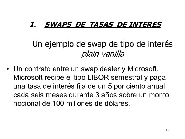CAPÍTULO SEIS SWAPS Swaps de tasas de interés