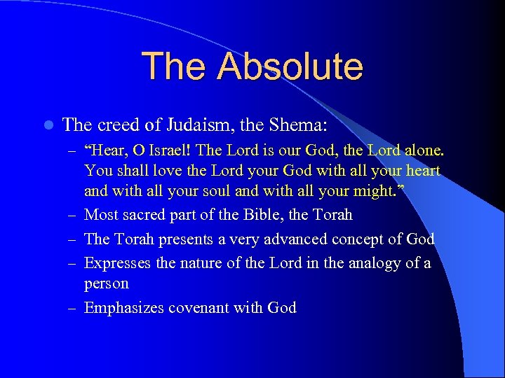 The Absolute l The creed of Judaism the