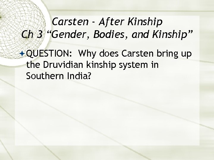 Janet Carsten After Kinship Ch 3 Gender Bodies
