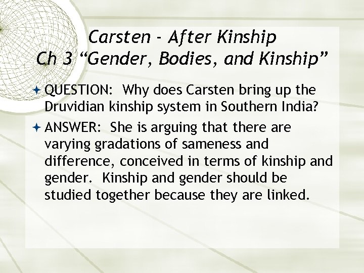 Janet Carsten After Kinship Ch 3 Gender Bodies