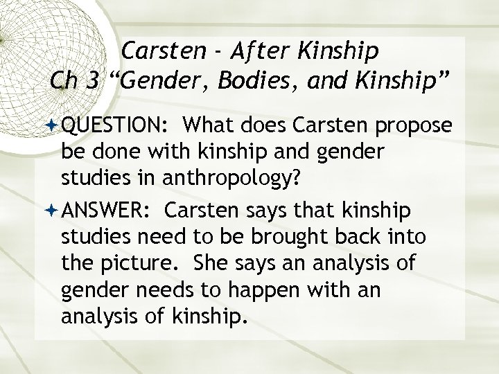 Janet Carsten After Kinship Ch 3 Gender Bodies