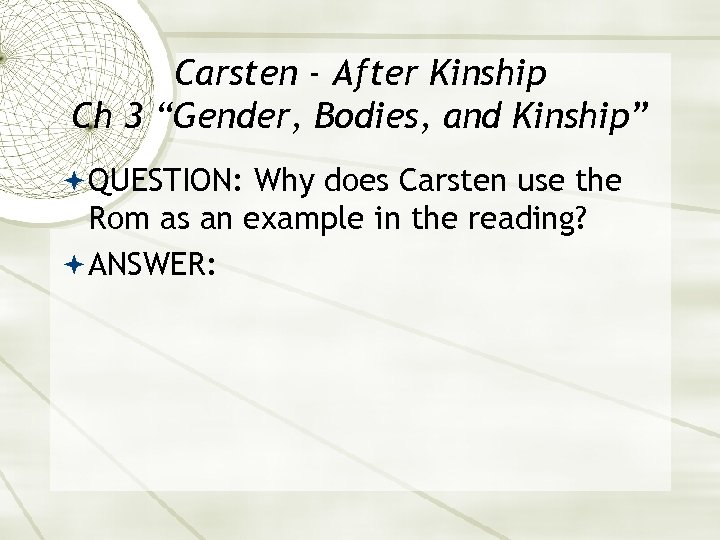 Janet Carsten After Kinship Ch 3 Gender Bodies