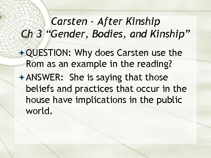 Janet Carsten After Kinship Ch 3 Gender Bodies