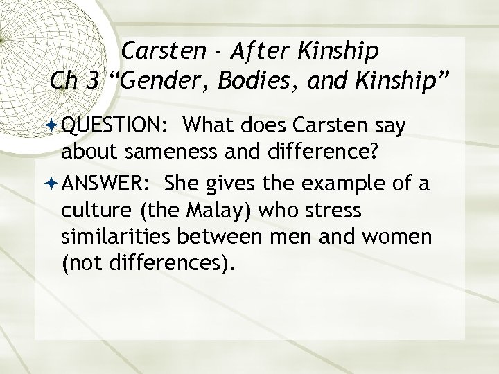 Janet Carsten After Kinship Ch 3 Gender Bodies
