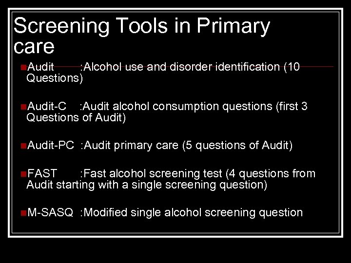 Nuts and Bolts Management of Alcohol Problems in
