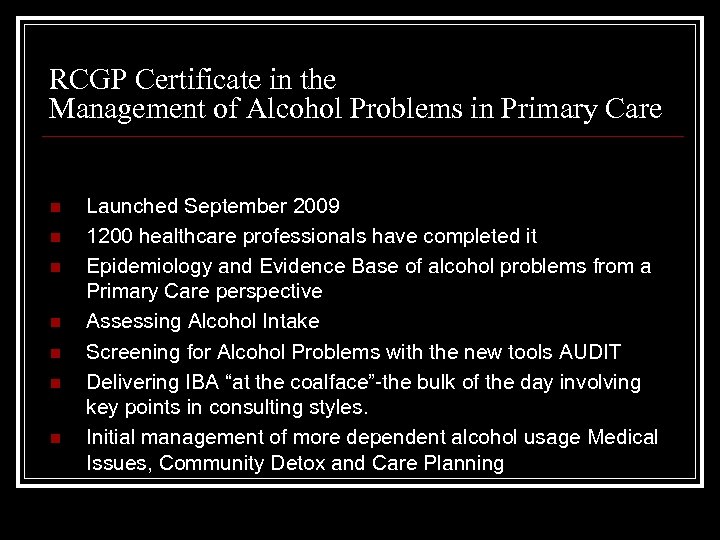 Nuts and Bolts Management of Alcohol Problems in