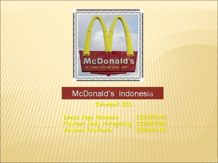 Mc Donald s Indonesia Kelompok III Dimas Yoga Rukmana