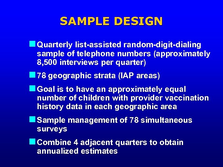 NATIONAL IMMUNIZATION SURVEY SAMPLING ESTIMATION AND PUBLICUSE DATA
