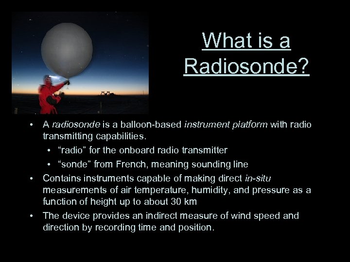 Radiosondes ATS 351 — May 5 th Balloon