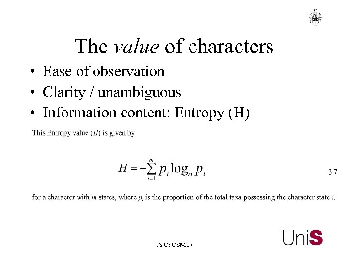 Bioinformatics CSM 17 Week 3 Biological Identification