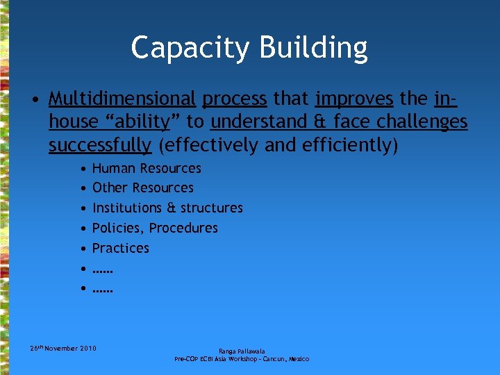 Capacity Building What s on in UNFCCC Negotiations
